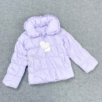 B2176日单新款童装波点印花翻领棉袄夹棉保暖外套女宝棉衣棉服