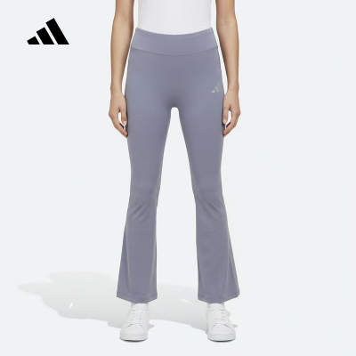 adidas阿迪达斯女大童紧身喇叭裤2026春夏休闲针织长裤 KS5992