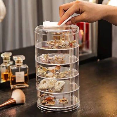 Chinese retro earrings necklaces jewelry storage box large