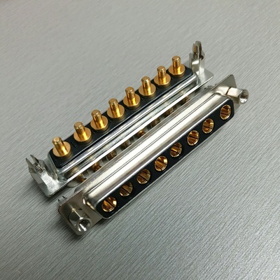 8W8母头直插焊板大电流连接器 8芯插座D-SUB混合大电源180度直插