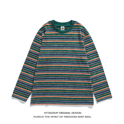 日系复古海魂衫长袖T恤男女条纹