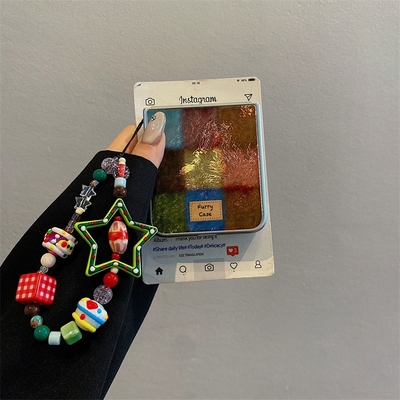 彩色拼接方块折叠屏手机壳