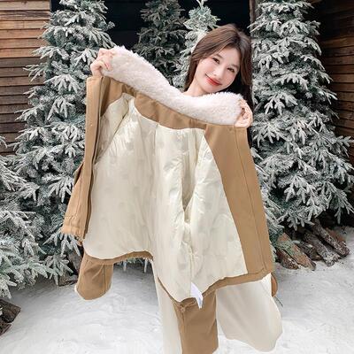 卡其色老风款派钱克好羽绒服女ZR2C20短冬季新款白鸭绒保暖巨看外