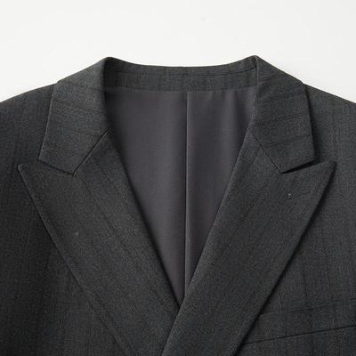 秋新款西服套装装男士双排商务休三闲281-L职业扣婚庆礼条纹件套