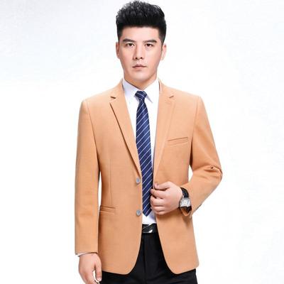 秋冬季羊888323毛纯呢西年服男中爸爸商务休闲单西装色厚外套