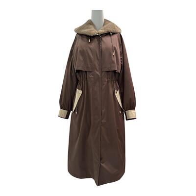 歌蒂诗冬季专柜新款时尚防风水貂皮长款羽绒派克服 8E43C8528