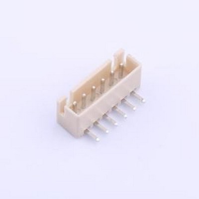HC-XH-6AW-M 线对板针座 1x6P 间距:2.5mm 弯插 系列:XH 弯插,P=2