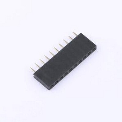 HDGCPH2.54-PZS-01-10 排母 1x10P 间距:2.54mm 直插 插件,P=2.54