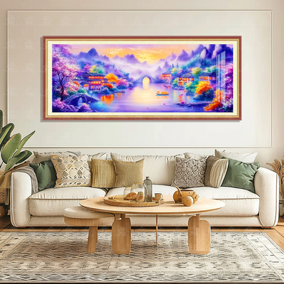 爱阁十字绣江南水乡之紫气东来