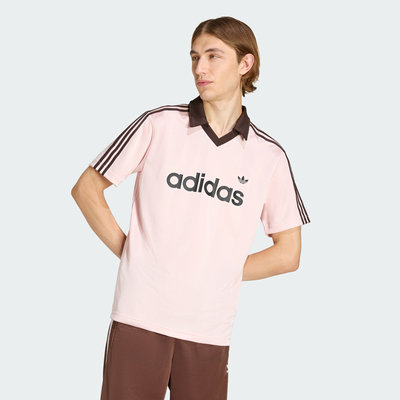 Adidas阿迪达斯三叶草男JSY 球衣风休闲运动短袖V领T恤KE3580