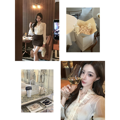 Momoshero【voile月光手书】自洽优雅~桑蚕丝衬衫&麂皮绒半裙