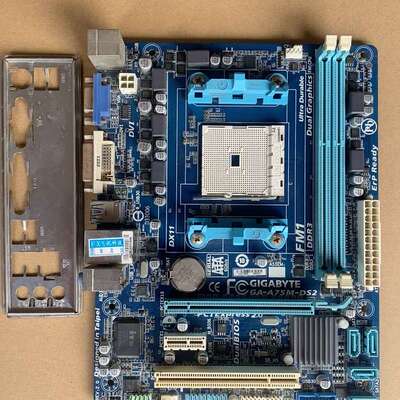 议价技嘉GA-A75M-DS2主板DDR3代FM1接口，测试正常（维修）