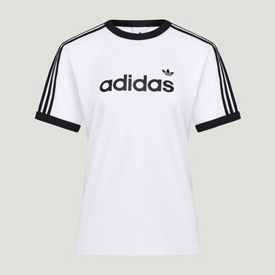 Adidas/阿迪达斯正品三叶草女士条纹圆领经典日常亲肤T恤HZ9541
