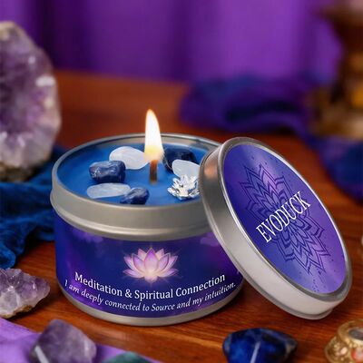 3oz Divine Guidance Scented Candle with Crystals,for Gifting