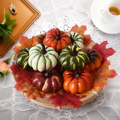 5/10Pcs Artificial Pumpkin Thanksgiving Decorations Mini Fak