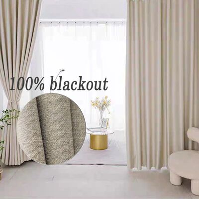 Asazal Linen Blackout Curta for Living Room Bedroom High Qua