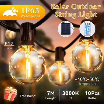 Outdoor Solar Light String Balcony With Warm Light Bulb Remo