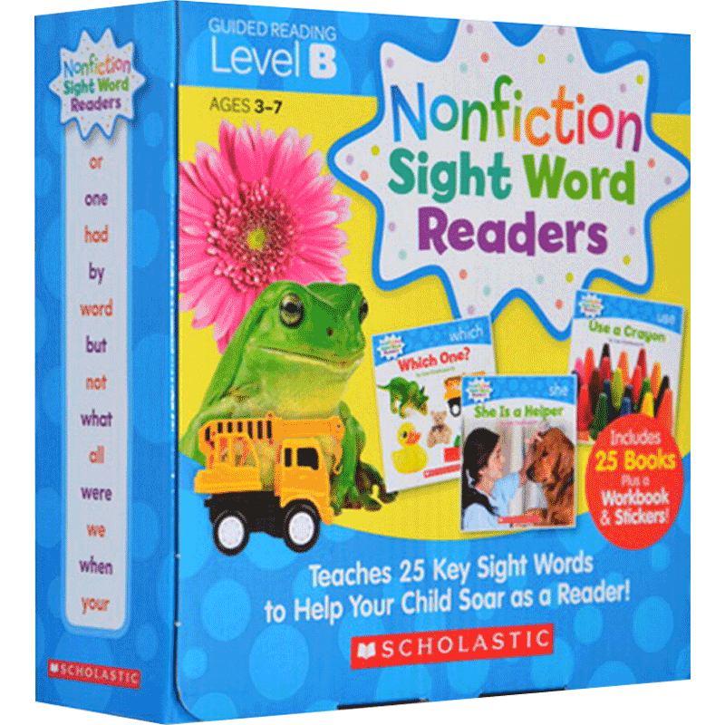 英文原版 学乐英文入门关键词高频词B级 25册套装 Nonfiction Sight Word Readers Parent Pack Level B 3-7岁