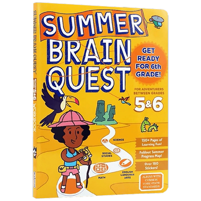 英文原版 SUMMERBRAINQUEST BETWEENGRADES5-6 大脑任务 暑期练习册 幼儿园至学龄前
