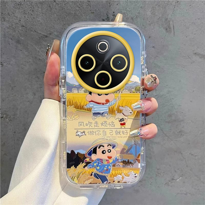 风吹走烦恼适用vivoY300Pro手机壳Y300Por新款vivo硅胶V2410A镜子支架保护套vovoy全包防摔viviy男女可爱外壳