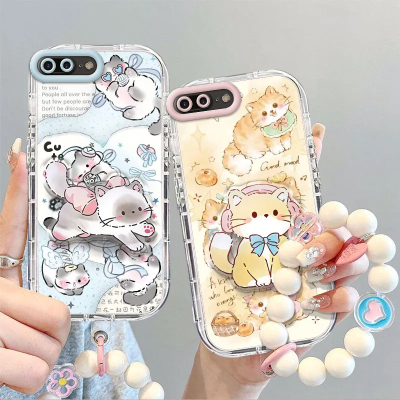 适用苹果8Plus手机壳iPhone8P保护套可爱卡通小猫ip新款带支架手链rplus平果spuls八splus全包防摔i硅胶软壳