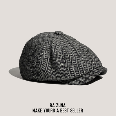 复古男女秋冬弯檐八角