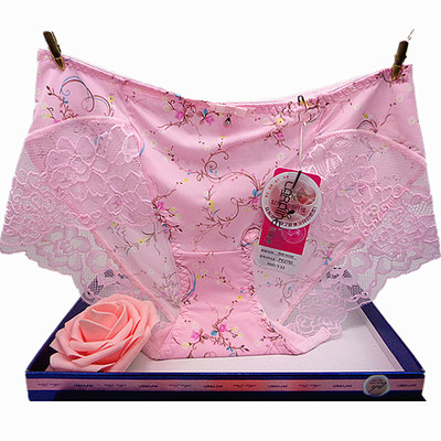 彩田内裤女花仙子网纱棉高腰冰丝