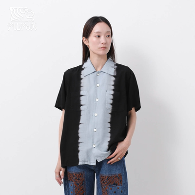 NOMA手工染色开领短袖衬衫