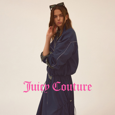 【呼呼专享】Juicy Couture橘滋条纹包条宽松立领外套