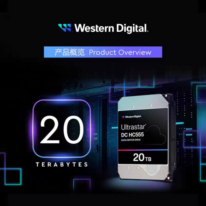 WD/西部数据WUH722020CLE604 20TB 氦气企业级服务器SATA机械硬盘