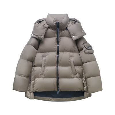 2025新款羽绒服女短款连帽加厚保暖白鸭绒面包服外套冬季8375