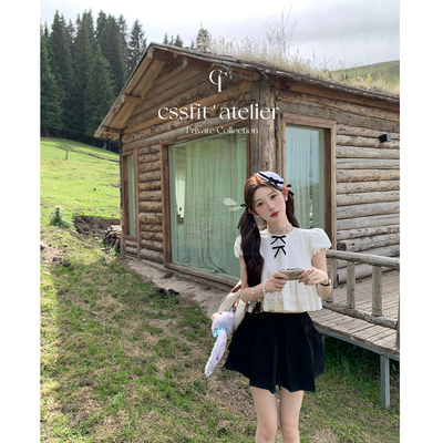 迟伞伞sst抓襟蝴蝶结上衣