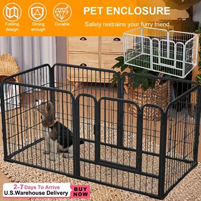 6 Panel Heavy Duty Portable Pet Playpen Dog Exercise Cat
