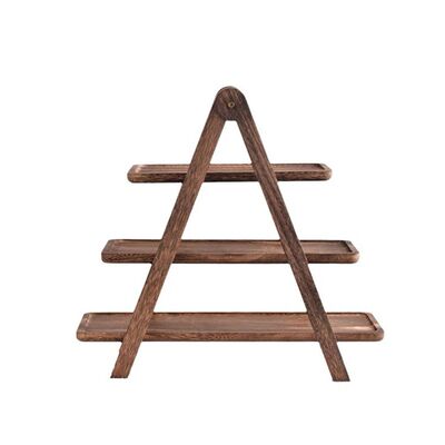 2Pcs Wooden Serving Platter Rectangular Serving Stand