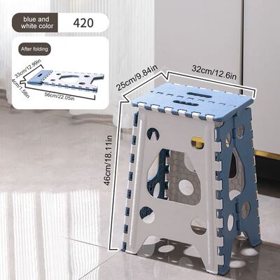 18 Inch Folding Step Stool Holds Up to 400 LBS Non-Slip