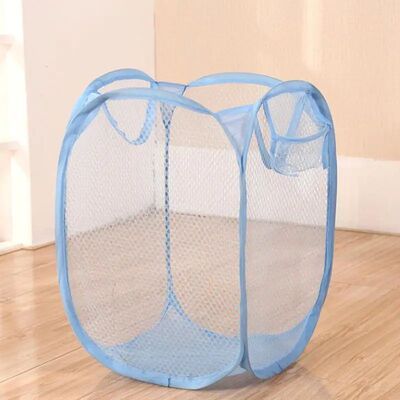 Mesh Foldable Dirty Clothes Basket, Monochrome Minimalist