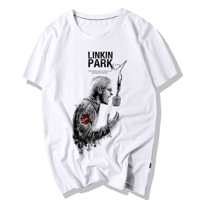 纯棉短袖男装摇滚林肯公园linkinpark主唱纪念查斯特·贝宁顿T恤