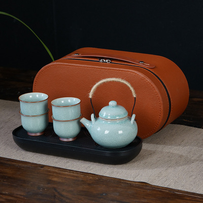 Kung Fu tea set, one pot, 4 cups with tea tray, tea cup set