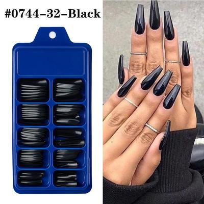 100PCS False Nail Artificial Nails Tips Black Arcylic Fake