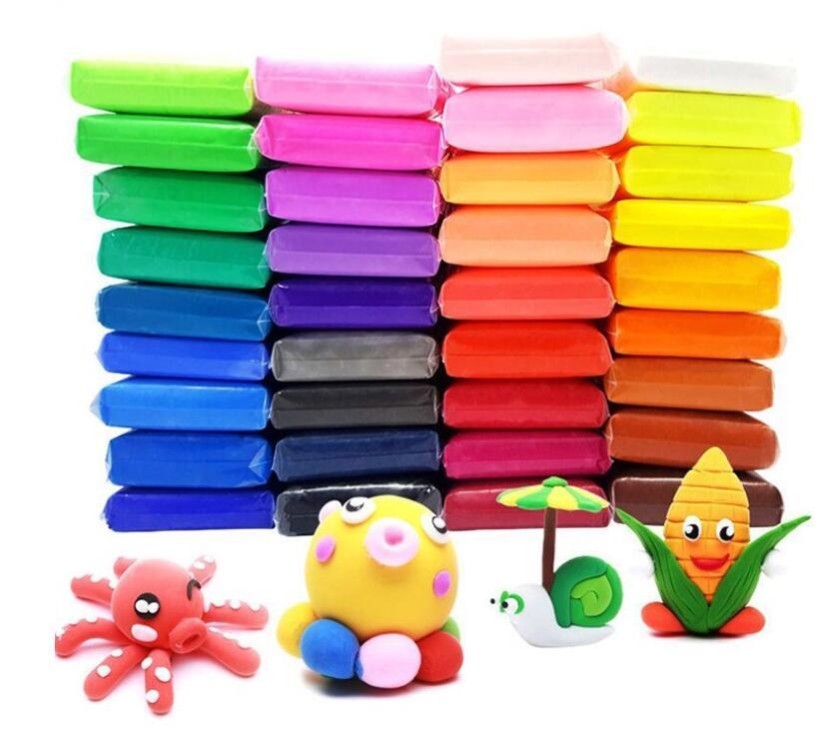 24pcs light clay polymer plasticine clay air dry playdough_虎窝淘