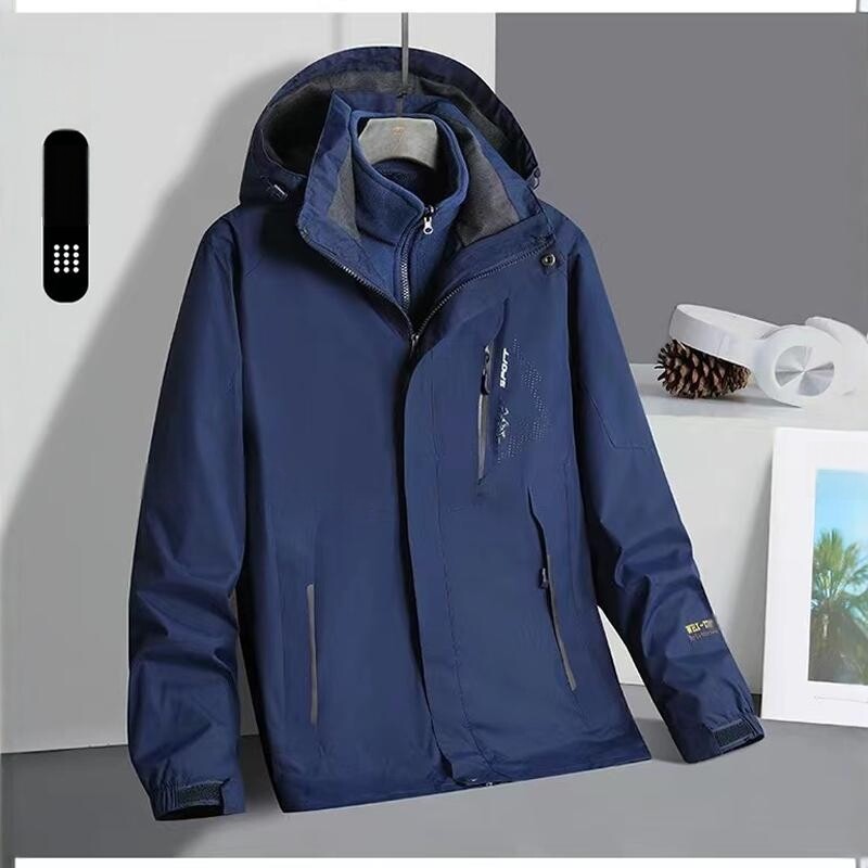 稻草人2024新款春秋冬冲锋衣男女三合一可拆卸小个子登山服外套