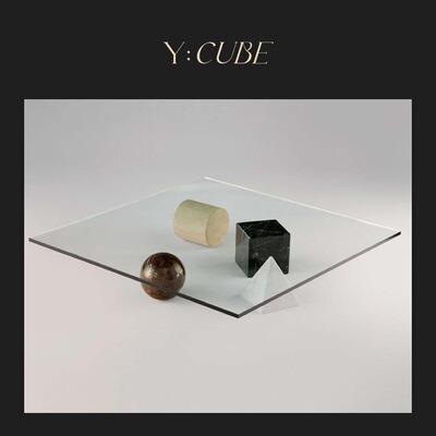 Y:CUBE意大利进口Martinelliluce Metafora客厅玻璃石材方形茶几