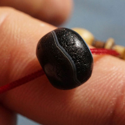 千年一线药师珠10.5mm 天珠旁系缠丝玛瑙 满满细密风化 线足够正