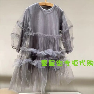 小江南童装国内专柜正品25年秋款女童网纱长袖连衣裙1P8G20150