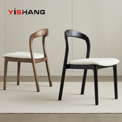 真皮实木餐椅家用餐厅2025新款意式极简酒店餐饮商用太子靠背桌椅