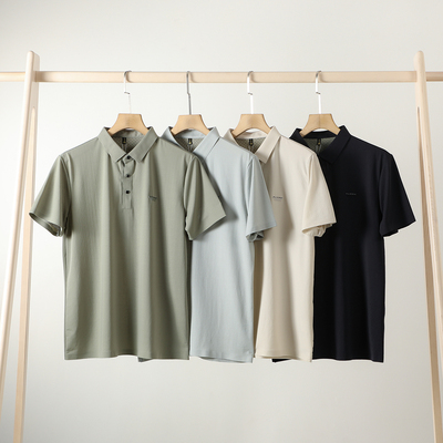 凉感冰丝液氨轻薄弹力短袖polo衫