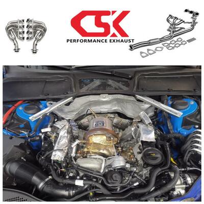 国六EA839奥迪S4/S5改装CSK中尾段阀门排气管全段头段三元催化器