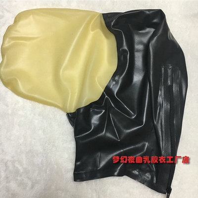 乳胶头套全包窒息控制呼吸乳胶面具面罩latex hood mask