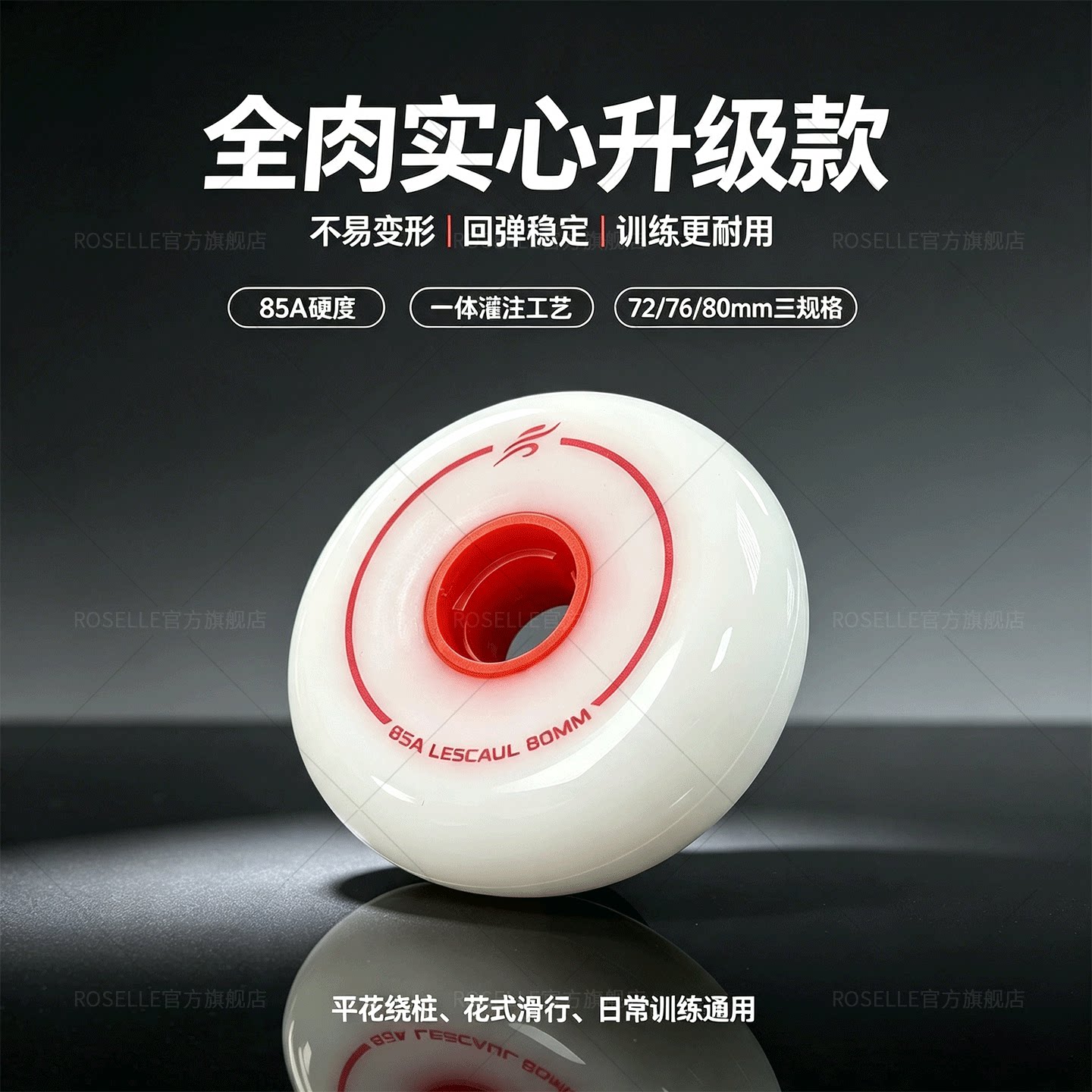 洛神轮滑轮子耐磨刷街成人儿童溜冰鞋滑轮鞋直排轮配件刹车轮