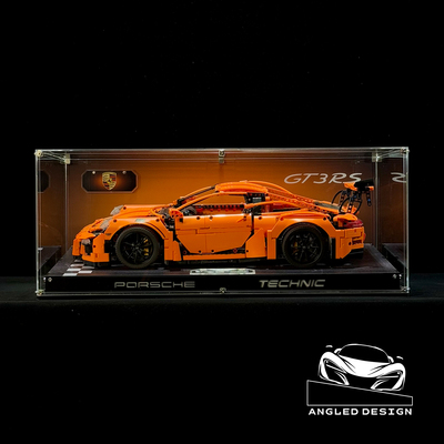 适用于乐高42056保时捷GT3RS赛车模型积木收纳防尘斜坡展示盒